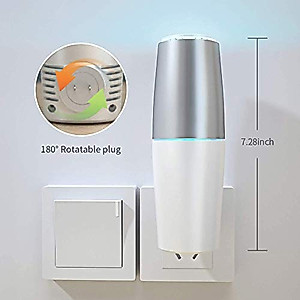 HOMEZENS Portable Plug in Air Purifier for Viruses and Bacteria, UV-C Light Sanitizer Eliminate and Sanitize Germs & Odor, Keep Air Clean for Bedroom, Kitchen, Bathroom, Pet Area, Small Rooms