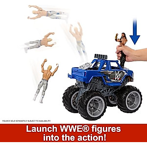 Mattel WWE Action Figure & Vehicle Playset, Wrekkin Slam Crusher Monster Truck with 8 Breakaway Parts