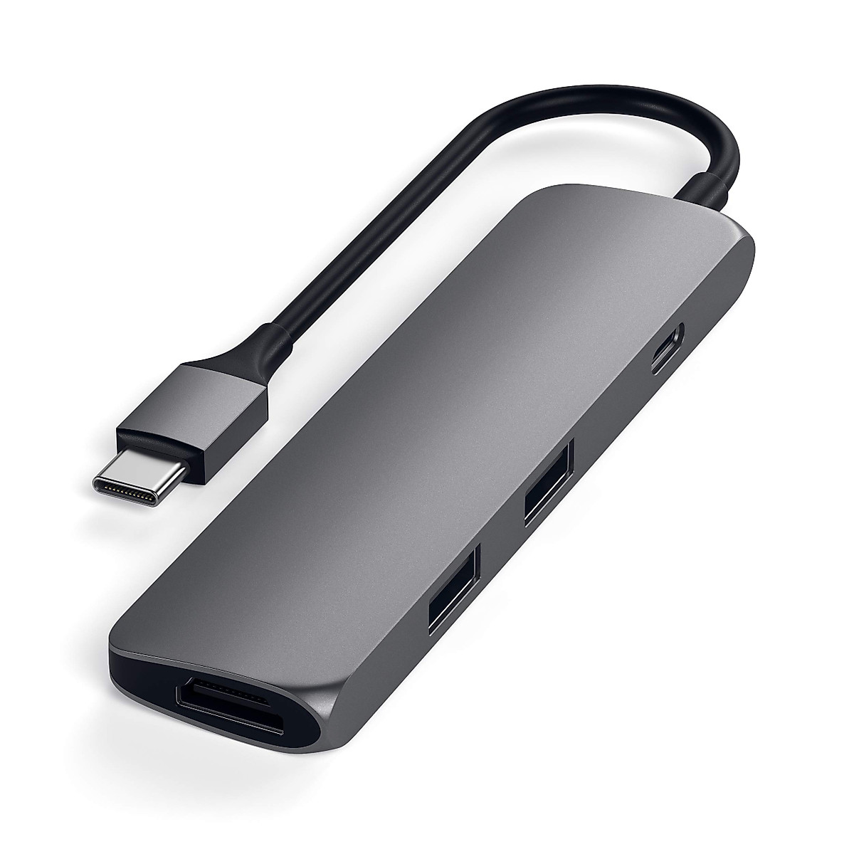 Satechi USB C Hub Multiport Adapter, USB C Docking Station with 4K HDMI, 60W USB C PD Charging, 2 USB-A, for MacBook Pro/Air M1 M2 M3, Dell, HP, Surface, Lenovo - Space Gray