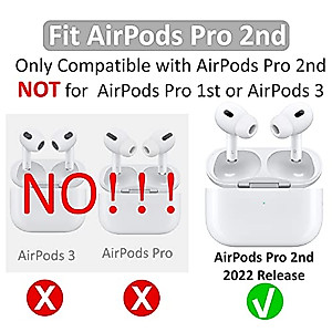 IiEXCEL 5 Pairs (Fit in Case) Anti-Slip Ear Tips Compatible with AirPods Pro 2, Ultra Thin Slim Silicone Eartips Earbuds Gel Cover Accessories Compatible with AirPods Pro 2nd Generation 2022 Colorful