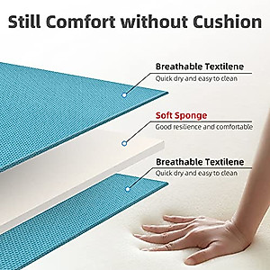 PURPLE LEAF Outdoor Chaise Lounge 2 Pieces Aluminum Patio Lounge Chair with Side Table and Wheels All Weather Outdoor Reclining Chair for Patio Pool Beach Sunbathing Chair, Turquoise Blue