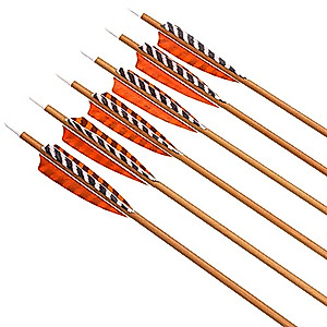 ELONG 6pk 30" Archery Carbon Arrows Wood Camo Spine 600 Recurve Bows Turkey Feather Arrow