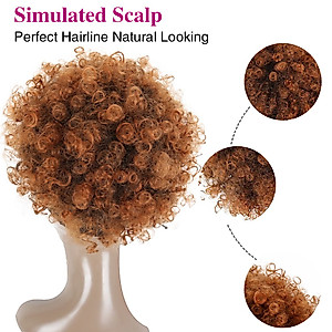 LEOSA High Puff Afro Ponytail Drawstring Short Afro Kinky Curly Pony Tail Clip in on Synthetic Curly Hair Bun Made of Kanekalon Fiber Puff Ponytail Wrap Updo Hair Extensions with Clips (T1B/30)