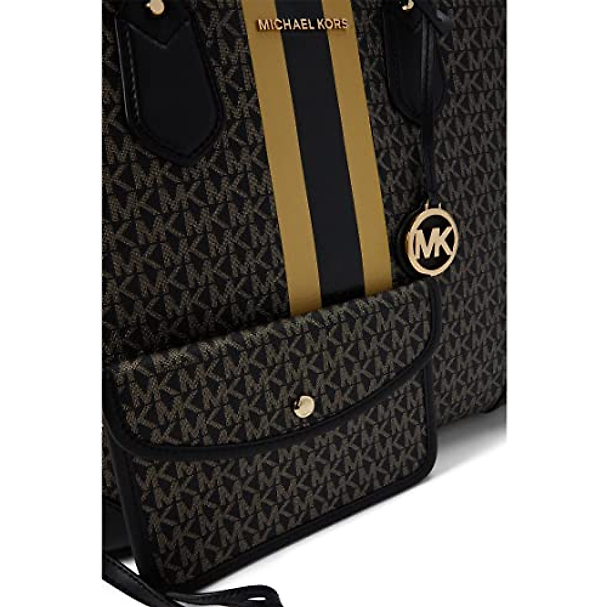 Michael Kors Eva Large Tote Black/Gold One Size