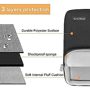 MOSISO 360 Protective Laptop Sleeve Bag Compatible with MacBook Air/Pro, 13-13.3 inch Notebook, Compatible with MacBook Pro 14 inch 2023-2021 A2779 M2 A2442 M1 with 2 Front Separate Pockets, Black