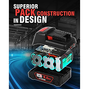 18v Battery 4Pack Replacement for Milwaukee M18 Battery 6.0Ah,High-Capacity Batteries Compaitble with Milwaukee Tools and Charger,2024 Version/New Patented