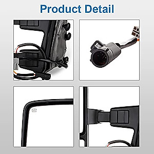 ECCPP Towing Mirror Replacement fit for 1999-2007 for Ford for F250 for F350 F450 F550 Super Duty Towing Mirrors Power Heated Turn Signal Light Pair Set Mirrors Chrome Cover Driver and Passenger Side