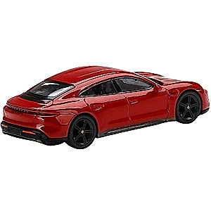 TSM Model Taycan Turbo S Carmine Red Limited Edition to 2400 Pieces Worldwide 1/64 Diecast Model Car by True Scale Miniatures MGT00289