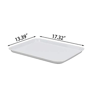 Nesmilers Plastic Fast Food Trays, Cafeteria Trays, 4 Pack Serving Trays (White)