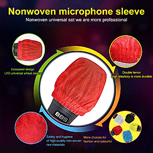 Disposable Microphone Cover, Non-woven Handheld Microphone Windscreen with Elastic Band, Clean and No-odor Mic Covers for KTV, Interview, Recording Studio, Performance, Speech (set-1)