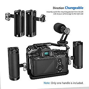 NEEWER Aluminum Side Handle Grip, Compatible with SmallRig Camera Cage for DSLR & Mirrorless Camera, Vertical/Horizontal Adjustment Handgrip with Cold Shoe, Built in Hex Key and 1/4" Threads, VS105