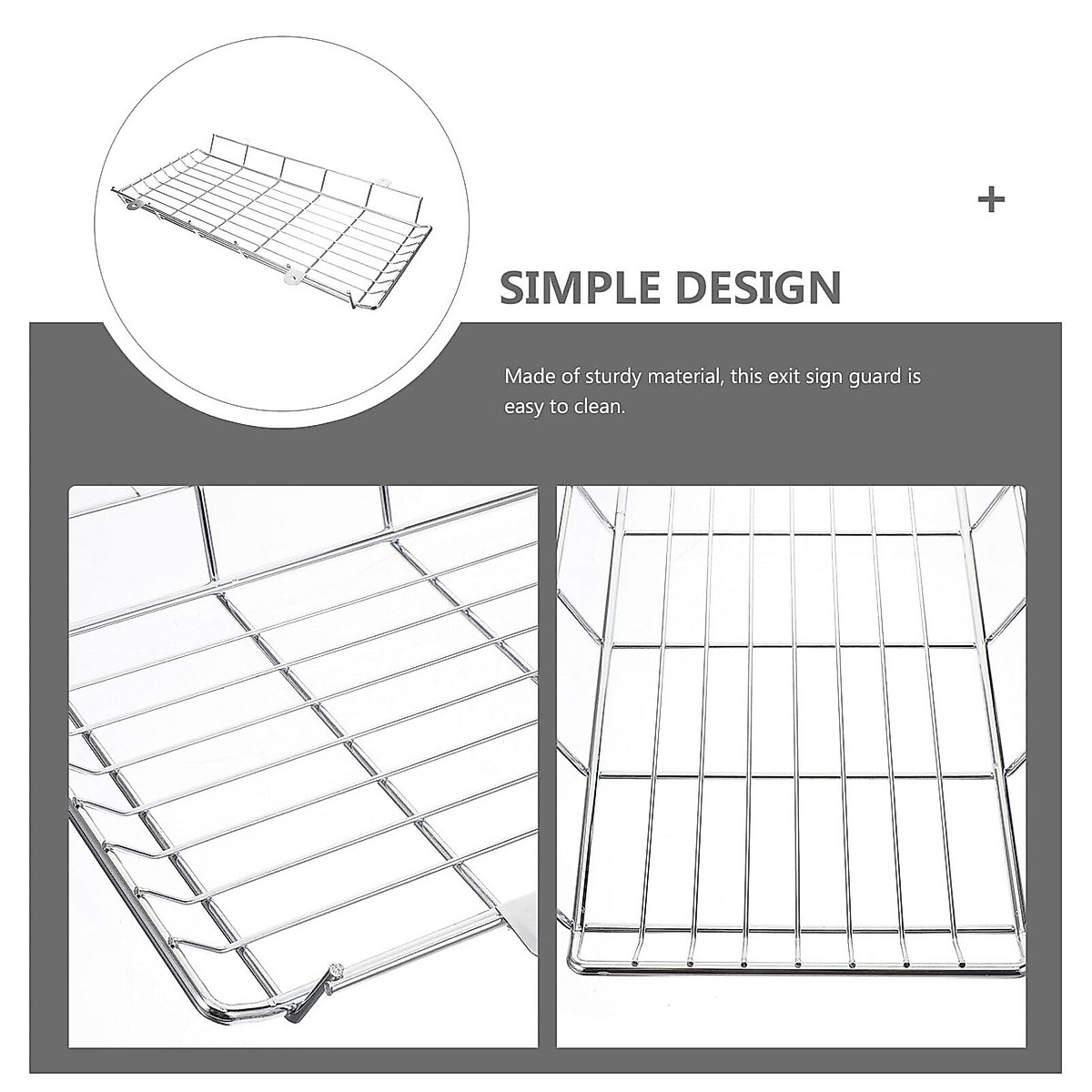 Housoutil Exit Sign Guard Stainless Steel Protective Guard for Emergency Light Emergency Light Wire Guard Emergency Guard Stainless Steel