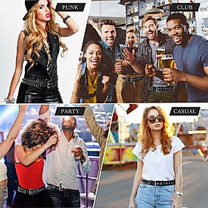 RUILAIBO Bullet Studded Belt Punk Rock Gothic Grunge Stylish with Metal Buckle Artificial Bullet (M for 34-39'')