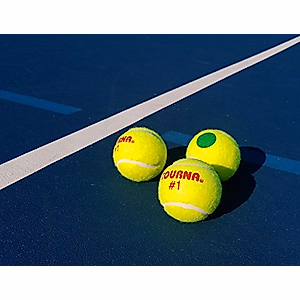Tourna Green Dot Low Compression Tennis Balls, 12 pack