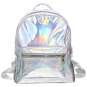 OULII Transparent Backpack Purse Casual Shoulder Bag Cosmetic Bag Daypack Travel Camping Bag for Women