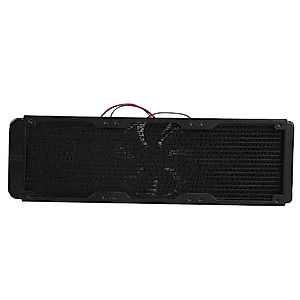 ASHATA CPU Water Cooling Radiator 18 Pipe Aluminum Heat Exchanger for Computer PC CPU Water Cool System, Water Cooling Drain Row with Fan Radiator, 120mm x 360mm