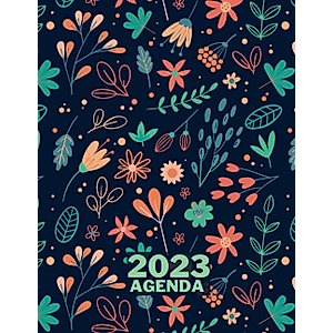 Agenda 2023: A4 - Planificador Español , Semana Vista 12 Meses - Calendario Semanal - Diario Regalos - flores (Spanish Edition)