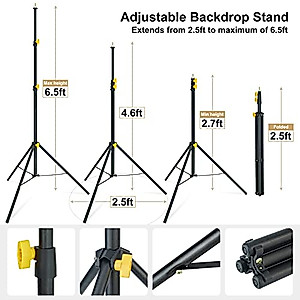LINCO Lincostore Backdrop Support Stand Kit 10x6.5ft Adjustable Photography Studio Photo Background Support System with Carrying Bag for Green Screen Muslin, 4171