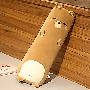 MUPI Long Plush Cute Body Pillows Cuddle Pillow Sleeping Big Pillows for Bed Kids Body Pillow Animal Shaped Pillow Boyfriend Pillow Toy Gift for Girlfriend （Bear 27 Inch ）