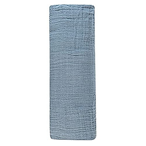 Ely's & Co. Cotton Muslin Swaddle Blanket 1-Pack for Baby Boy— 100% Cotton Muslin Extra-Large Swaddle Blankets (47” x 47”) Ocean Blue