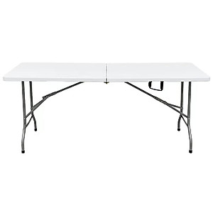 CaliGreen Tools Portable Utility Camping Folding Table, 6 Feet,White