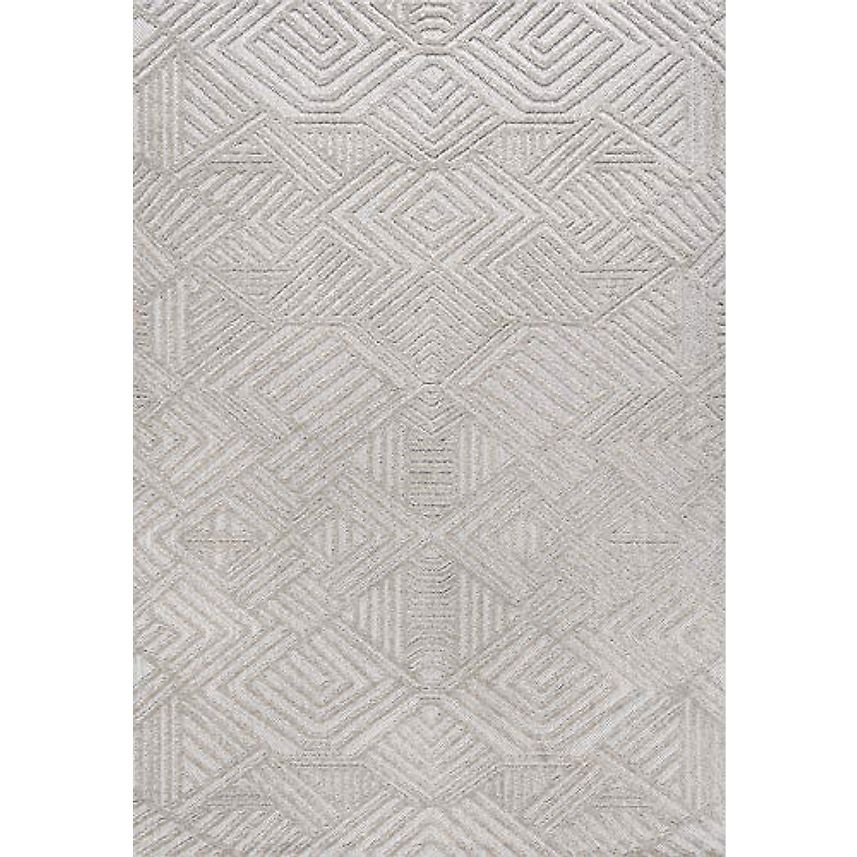 JONATHAN Y SBH103B-5 Jordan High-Low Pile Art Deco Geometric Indoor Outdoor Area-Rug Bohemian Contemporary Easy-Cleaning Bedroom Kitchen Backyard Patio Porch Non Shedding, 5 ft x 8 ft, Beige