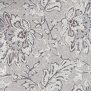 HomePop Home Decor | Upholstered Classic Swoop Arm Accent Chair | Accent Chairs for Living Room & Bedroom | Decorative Home Furniture, Gray Linen Artistic Floral Print