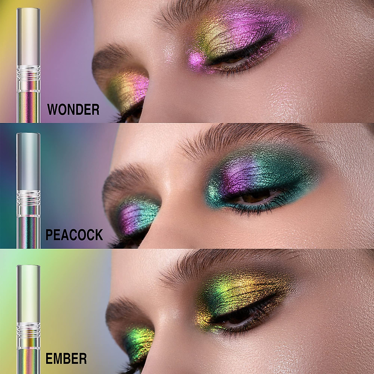 Wismee Chameleon Liquid Eyeshadow, Duochrome Metallic Eyeshadow, Long-lasting Intense Color Shifting Eyeshadow, Smooth Highly Pigment Eyeshadow, 1