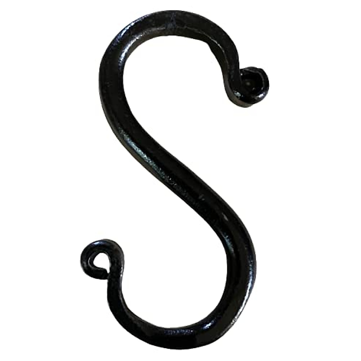 Saving Shepherd 6 Wrought Iron S Hooks - 3inch Hand Forged with Scrolls (Set of Six) by Amish Blacksmith Lancaster Pennsylvania USA Black