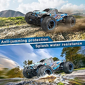 QFC RC Cars 1:18 Scale Remote Control Car, 4WD High Speed 40+ Km/h Off Road RC Monster Vehicle Truck, All Terrains Electric Toy Trucks with Two Rechargeable Batteries for Boys Kids and Adults