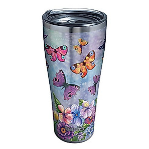 Tervis Butterfly Garden Triple Walled Insulated Tumbler Travel Cup Keeps Drinks Cold & Hot, 30oz Legacy, Stainless Steel