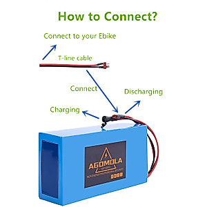 agomola Electric Bicycle 48V 36V Lithium Battery 20Ah 12Ah 14Ah 15Ah Ebike Battery for Electric Bike Scooter Battery 100W to 1200W