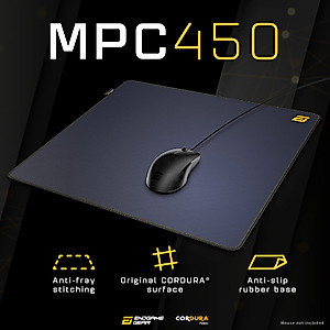 ENDGAME GEAR MPC 450 Gaming Mouse Pad - 17.72 x 15.75 inches - Large Desk Pad for Keyboard and Mouse - Cordura Fabric - Stitched Edge -Bottom from Natural Rubber Desk Mat - Navy Blue