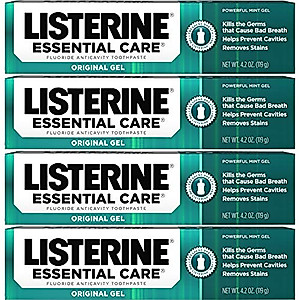 Listerine Essential Care Toothpaste Gel 4.20 oz (Pack of 4)