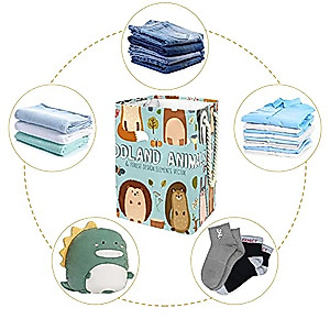 Laundry Basket Foldable Laundry Hamper With Handles Detachable Storage Bin, Bathroom Organizer, Children Toy Bins Cute Animals