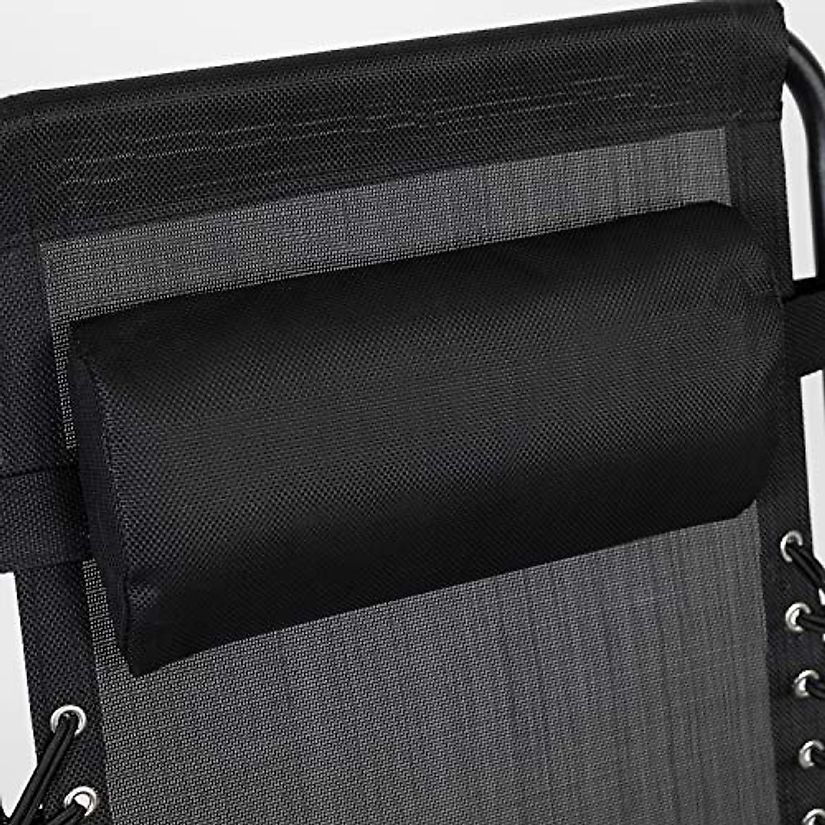 Flash Furniture Celestial Adjustable Folding Mesh Zero Gravity Reclining Lounge Chair with Pillow and Cup Holder Tray in Black, Set of 2