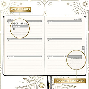 2023-2024 Planner - Academic Weekly Monthly Planner 2023-2024, July 2023 - June 2024, 5.75" x 8.25", Faux Leather, Back Pocket with 40 Notes Pages - The SunSun
