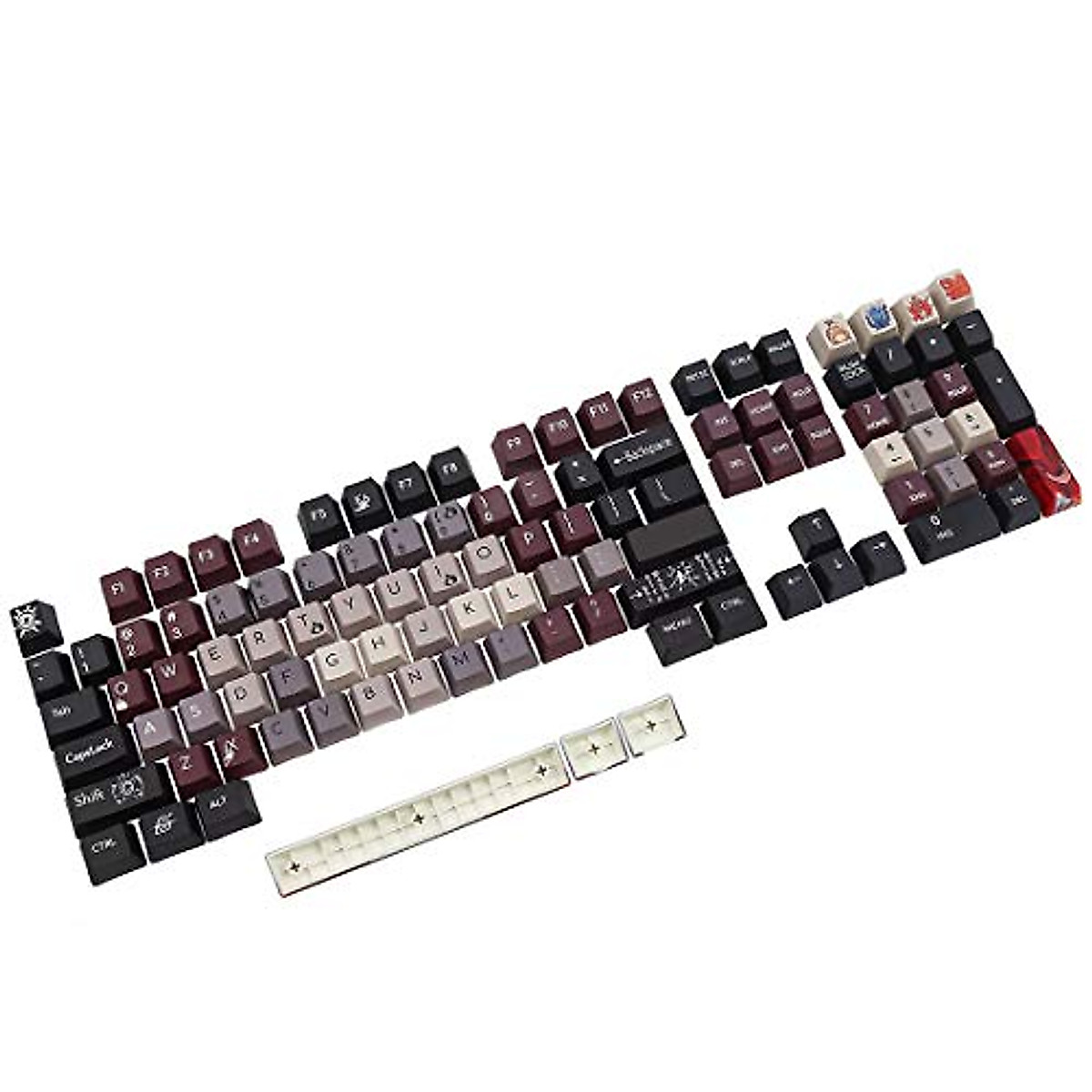 YBEST, YIFAN 108Pcs PBT Dye-sub OEM Profile Keycaps Set for 61648796104 Customized Gaming Mechanical Keyboard - Ninetales