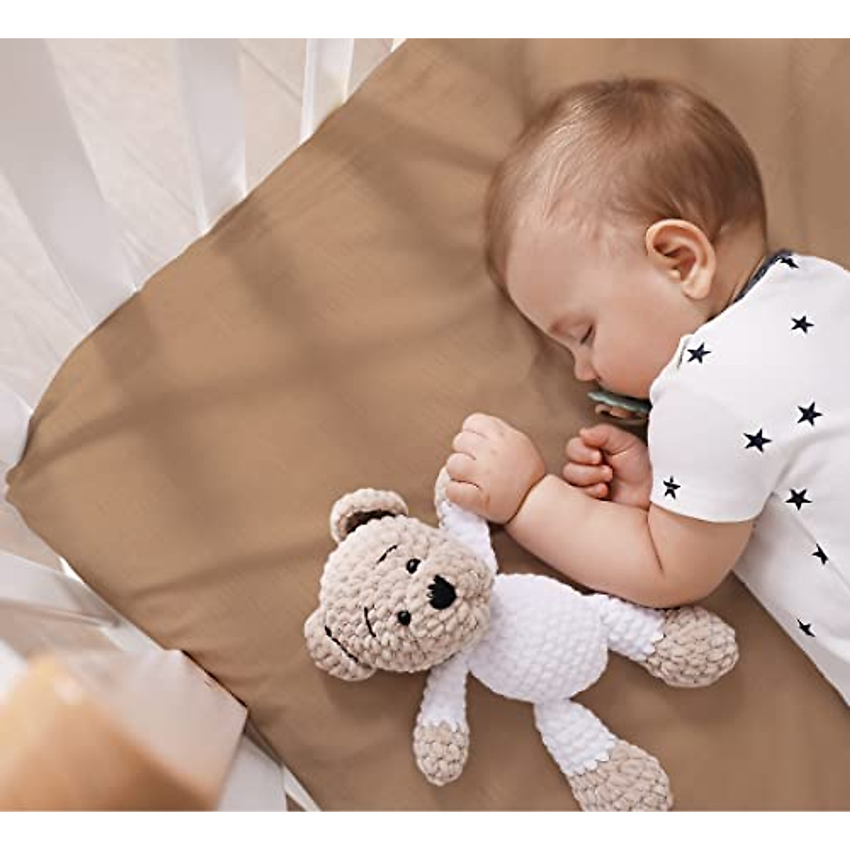 Metplus Soft and Breathable 100% Cotton Muslin Baby Crib Sheets for Mini Size Crib Mattress, 24 x 38 inches - Durable Baby Bedding for Boys and Girls