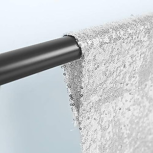 TRLYC Shiny Sequin Backdrop Curtains for Wedding Party Decor (2 Panels, W2 x H8FT,Sliver)
