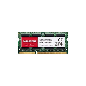 【DDR3 RAM】 Gigastone Laptop RAM 8GB DDR3 8GB DDR3-1600MHz PC3-12800 CL11 1.35V 204 Pin Unbuffered Non ECC SODIMM for Notebook Laptop Memory Module (Laptop ONLY)