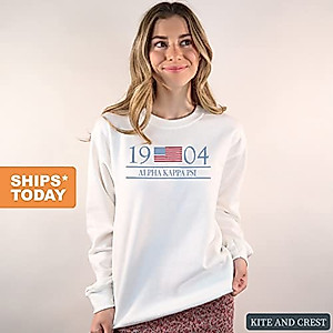 Alpha Kappa Psi Candidate Sweatshirt - Fraternity Crewneck Sweatshirt White