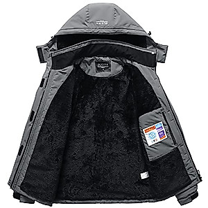 DLGJPA Women's Mountain Waterproof Ski Jacket Detachable Hood Windproof Rain Winter Warm Snow Coat