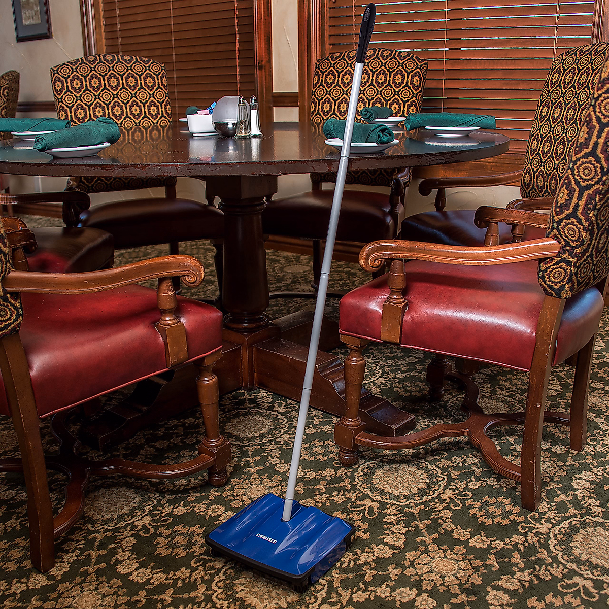 Carlisle FoodService Products 3639914 Duo-Sweeper Multi-Surface Cordless Floor Sweeper, 10" Sweeping Path