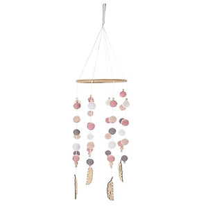 BESPORTBLE Mobile Wooden Further Pompom Ball Wind Chime Bed Bell Nursery Mobile Crib Ceiling Wooden Beads Wind Chime