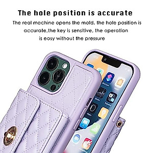 WATSKY Suitable for iPhone 14Pro Mobile Phone case, Card case, Organ Card case Leather case Light Purple