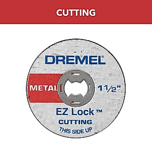 Dremel EZ456, 1 1/2-Inch (38.1 mm) Wheel Diameter, EZ - Lock™ Fiberglass Reinforced Cut-off Wheels, Rotary Tool Cutting Disc for metal cutting, 5 pieces, Medium , Red