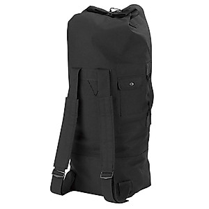 Rothco Gi Style Canvas Double Strap Duffle Bag, Black