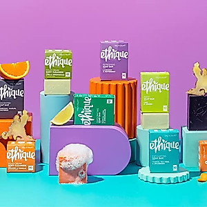 Ethique Invigorating Matcha, Lime, & Lemongrass Soap Bar - Body Wash for All Skin Types - Plastic-Free, Vegan, Cruelty-Free, Eco-Friendly, 4.23 oz (Pack of 1)