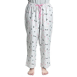 Hanes Women's 2-Pack Solid and Pattern Sleep Pajama Pant Set, Black/Dragonfly, Petite/X-Small